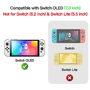pzoz Dockable Case for Nintendo Switch OLED 2021, Ergonomic TPU Grip and PC Protective Cover Ultra-Thin Carrying Case Compatible with Nintendo Switch OLED 7 inch Console and Joy-Con Controller