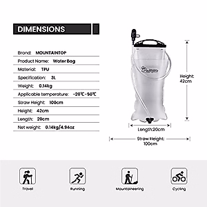 MOUNTAINTOP 40L Hiking Backpack with 3L Hydration Bladder for Men & Women Camping Climbing,Blue and Orange