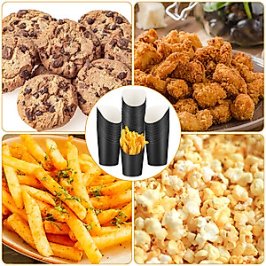 Potchen 200 Pcs French Fries Holder 14 oz Disposable Charcuterie Cups Take out Party Baking Waffle Paper French Fry Cups Popcorn Box Fry Cone for Wedding Sandwich Food