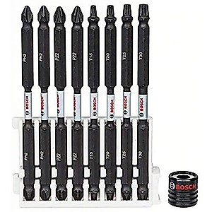Bosch 2608522347 9tlg. Doppelschrauber Länge: 110mm und Magnethülse, Professional 9-Piece Double Screwdriver Set (Impact Control, T/PZ/PH bits, Length: 110 mm and Magnetic Sleeve, Pick and Click)