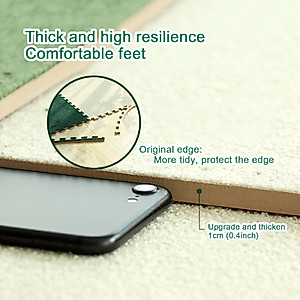 10pcs Thickened Plush Foam Interlocking Floor Mat 0.4" Thick, Square Interlocking Foam Tiles, Soft Puzzle Playmat Area Rug for Room Floor(Color:Light Blue)