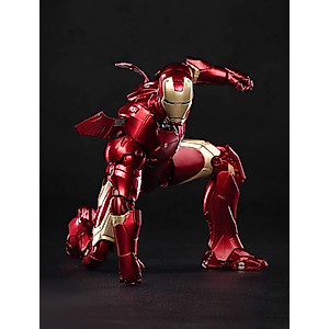 UXOUYIC Irοnman Movie Series - Collectible Irοnman Action Figure Metal Painting 20 Joints Movable Model Toys (7 inches) (Mark 3)