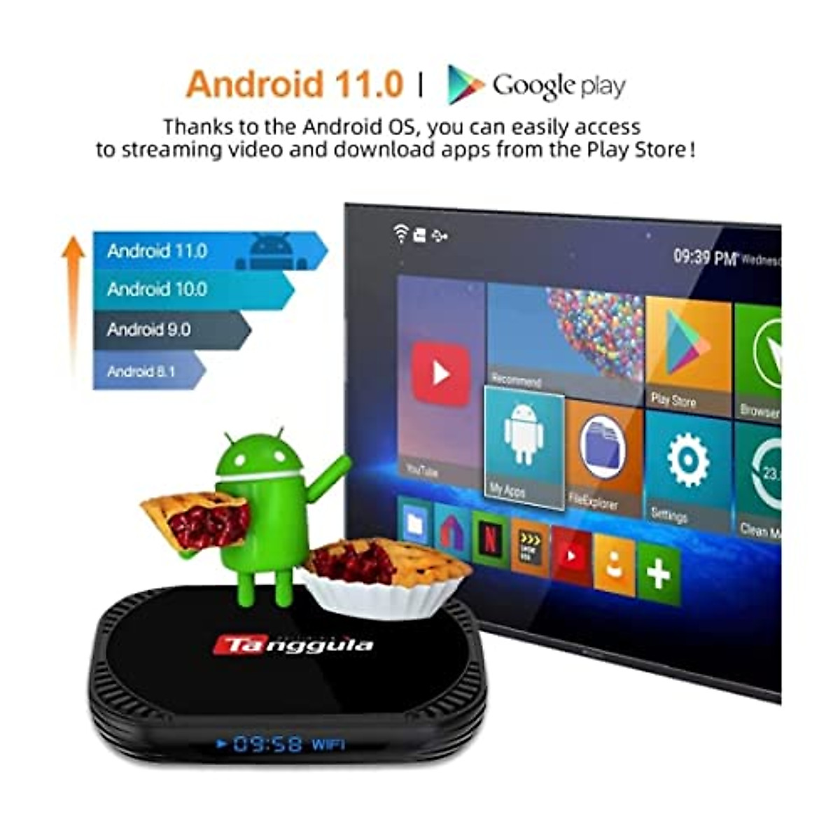 Tanggula X5 Tv Box, Mini Keyboard, HDMI Cord, 128GB Storage, 4k / 8k Ultra HD Voice Activated Remote