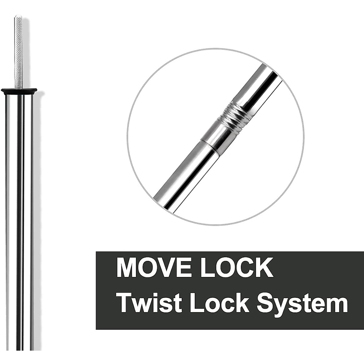 KOMCLUB Tent Poles Adjustable Tarp Poles Heavy Duty Stainless Steel Camping Poles Lightweight 78" Collapsible Canopy Pole for Tarp Telescoping Tent Poles for Awning Hiking Tarp Shelter Set of 2