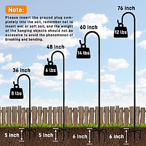 Rexwnadu Shepherd Hooks Outdoor 36 Inches for Lanterns Heavy Duty Shepherd Stand Plant Hanger Yard Hooks for Solar Lights,Bird Feeder,Wedding,Mason Jar,Planter Pot