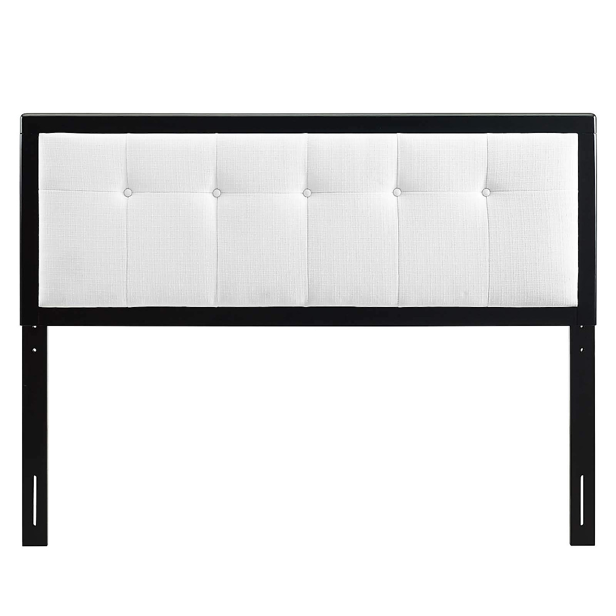 Modway Draper Tufted Full Fabric and Wood Headboard in Black White