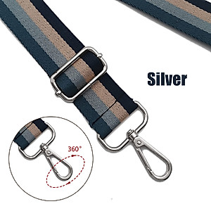 Zalaxt Wide Purse Straps Replacement Crossbody, Purse Strap with Silver Hardware, Guitar Straps for Handbags Blue