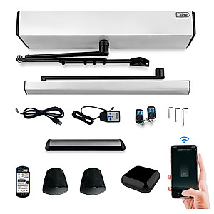 Olideauto Automatic Door Closers Triggered by Dog with WiFi Controller+Wireless Pet Detection Sensors,Phone App Control Remotely Automatic Dog Door Opener