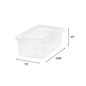 NKDS 5 Quart Stackable Plastic Lidded Closet Organizer Box - Clear - Set of 20