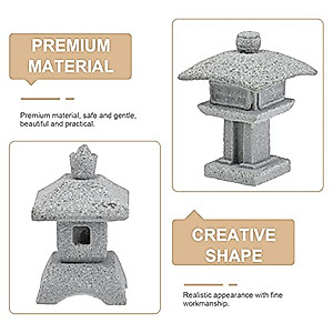 Familiars Village Minature Things Miniature Decoration Set, 3 Japanese Lantern, Mini Fairy Decor for Garden& Patio Micro Landscape Bonsai Decoration Familiars Village Bonsai Miniature Statue