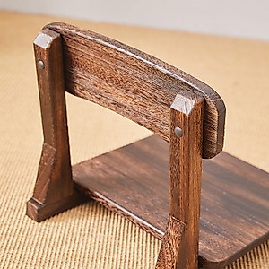 GZQWDC Japanese Floor Chair,Tatami Zaisu Meditation Yoga Chair Indoor Outdoor with Back Support,Bed Chair,Floor Seating (Wood)