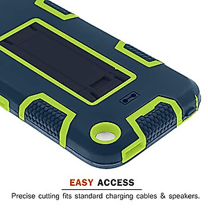 iPod Touch 7th Gen Case,iPod Touch 6th Gen Case,Kickstand Case for iPod Touch,Anti-Scratch Anti-Fingerprint Heavy Duty Protection Shockproof Rugged Cover Apple iPod Touch 2019,Blue