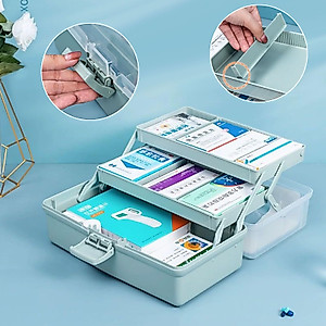 Chistepper 3-Layers Multipurpose Plastic Storage Box Craft Storage Box Paint Storage Organizer Paint Brush Holder 2-Tray Art Supply Box Craft Paint Storage Craft Paint Storage for Painting Supplies