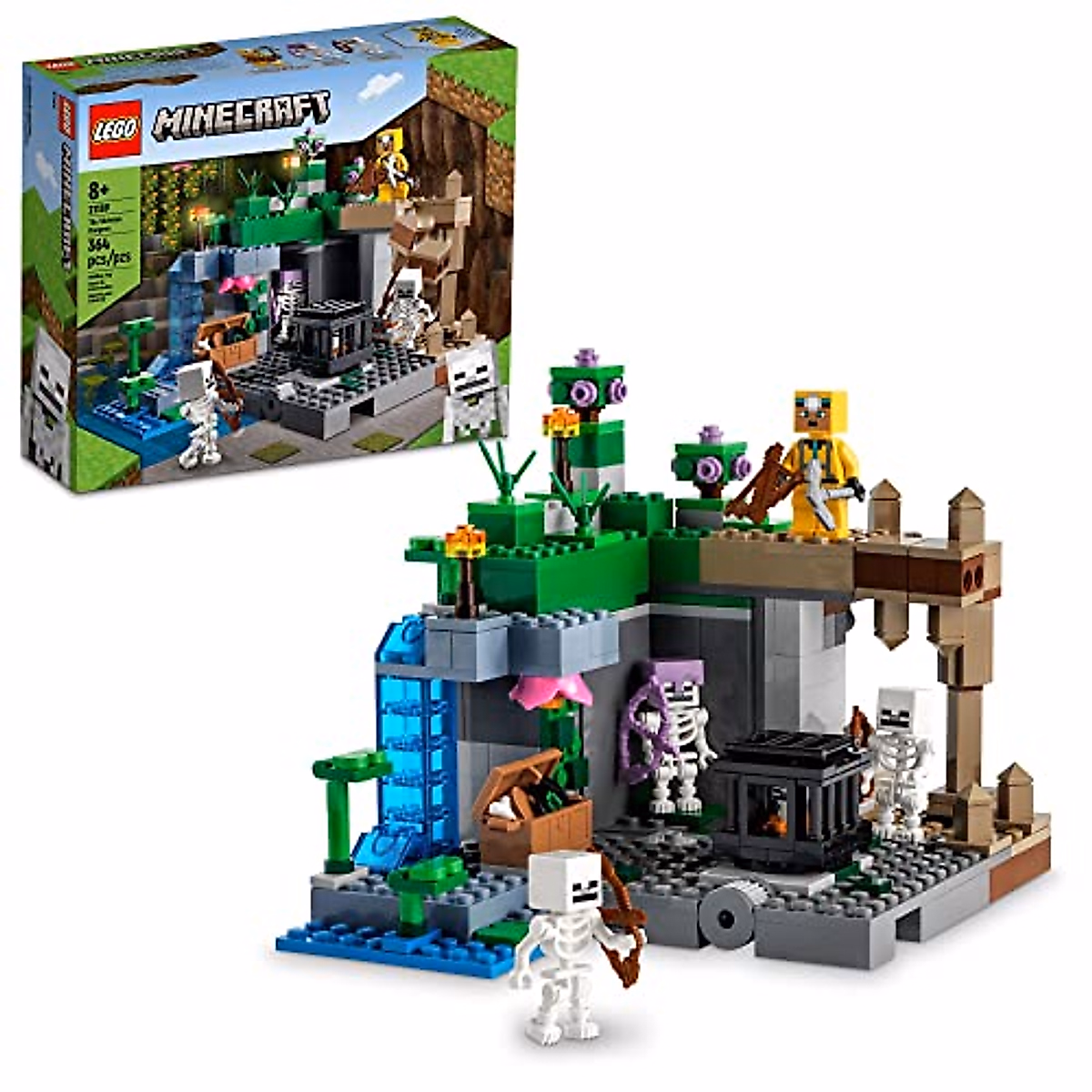 LEGO Minecraft The Skeleton Dungeon Set, 21189 Construction Toy for Kids with Caves, Mobs and Figures with Crossbow Accessories