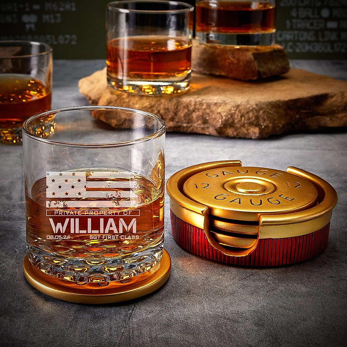 HomeWetBar Naval Anchor Personalized Buckman Rocks Glass - Navy Gift (Customized Product)