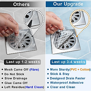 INVIHUG,25 Pack, Disposable Shower Drain Hair Catcher Mesh Stickers,Disposable Hair Drain Catcher. (White)