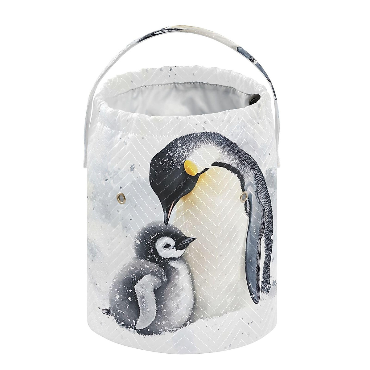 PYBUG Penguin Yarn Storage Tote with Knitting Accessories Pockets Portable Large Capacity Travel Knitting Bag Crochet Organizer for Crocheting