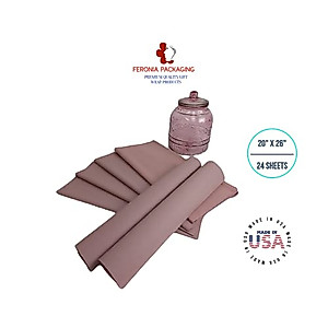 Rose Gold Tissue Paper Squares, Bulk 24 Sheets, Premium Gift Wrap and Art Supplies for Birthdays, Holidays, or Presents by Feronia packaging, Large 20 Inch x 26 Inch