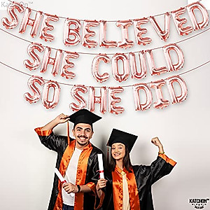 She Believed She Could So She Did Banner - 16 Inch | She Believed She Could So She Did Graduation 2023 Balloons | Graduation Banner for Graduation Party Decorations 2023 | Nurse Graduation Decorations