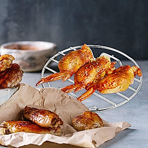 6 7 8 Inch Round Cooking Rack, Round Air Fryer Rack, Round 304 Stainless Steel Cooking Rack, Multi-Purpose Baking Cooling Steaming Grilling Stand Rack for Cookie and Cakes