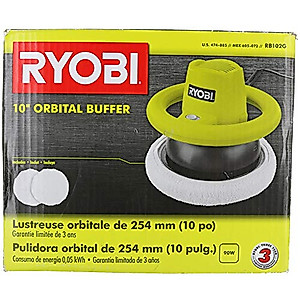 Ryobi RB102G 0.75 Amp 3200 OPM Orbital Buffer w/ 6 Foot Cord and 2 Included Buffing Pads