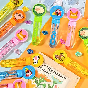 Winrayk 24Pcs Farm Animal Bubble Wand Bubbles Party Favors for Kids Mini Bubbles in Bulk Birthday Gift Toy Classroom Prize Valentine Bath Wedding Bubbles Goodie Bag Stuffers Farm Party Favors Supplies