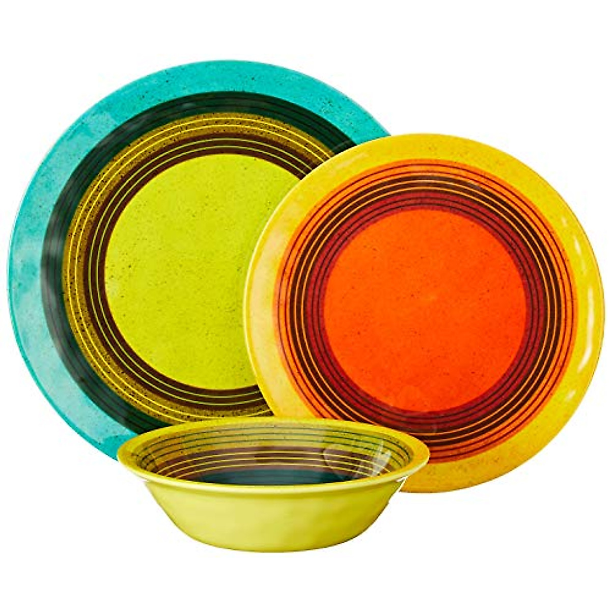 Certified International Sedona Melamine 12 pc Dinnerware Set, Service for 4, Multicolored
