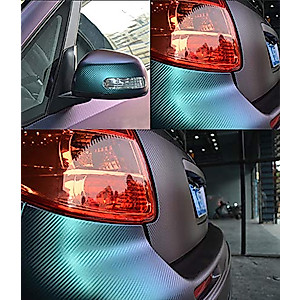 Chameleon Blue to Purple Carbon Fiber Car Vinyl Wrap Sticker Decal Sheet Self Adhesive Bubble Free (1ft x 10ft)