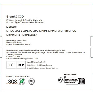 CC3D Silk Red PLA Filament 1.75 mm 1KG 3D Printer Filament Spool FDM 3D Printing Material Shiny Finish Silky PLA Glossy Metal Filament Metallic Red PLA