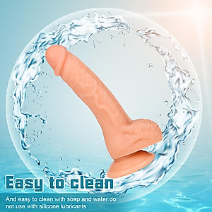 Vikkiy 7.3 Inch Realistic Dildo Feels Like Skin Body-Safe Material G spot Stimulator Dildos with Strong Suction Cup for Hands-free Play Sex Toys for Adult