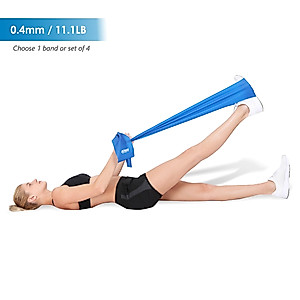 Exercise Bands for Physical Therapy | Resistance Band for Fitness, Yoga, Pilates | Long Resistance Bands for Working Out | Elastic Band for Exercise | Stretch Band (#2 Red (Medium), 7ft)