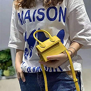 Cute Purse Mini Crossbody Bags for Women Girls Top Handle Clutch Handbag (yellow)