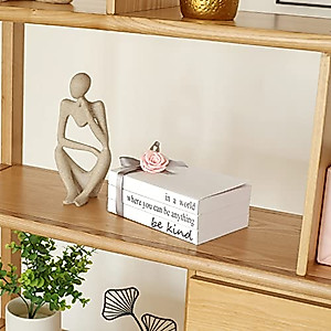 Be Kind Home Decor - Set of 3 White Books for Stacking and Staging on Shelves and in Rooms