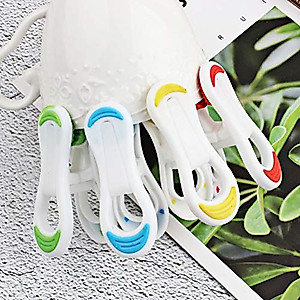 DOITOOL Clothespins, 12pcs Windproof Plastic Clothespins Anti- Slip Clothes Pins Laundry Clips for Socks Blanket Underwear (Mixed Colors)