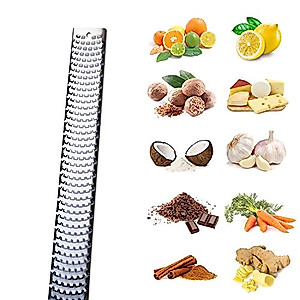 Citrus Lemon Zester & Cheese Grater by AdeptChef - Parmesan Cheese, Lemon, Ginger, Garlic, Nutmeg, Vegetables, Fruits - Very sharp Stainless Steel Blade Protective Cover, Dishwasher Safe