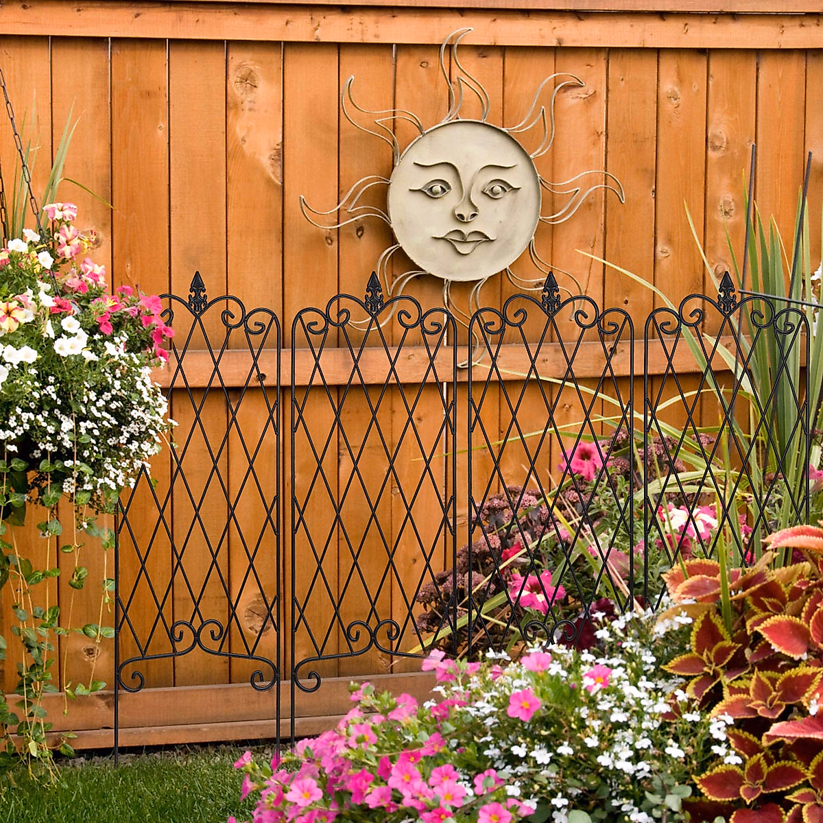 AMAGABELI GARDEN & HOME 2 Pack Black Garden Trellis for Climbing Plants 47” x 16” Iron Plant Support Climbing Vines and Flowers Stands Vegetables Patio Metal Lattices Grid Panels for Ivy Cucumbers