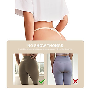 DEANGELMON Seamless G-string Thongs for Women - No Show Thong Underwear Low Rise Stretch Panties Workout Pack (8P1,XL-NEW)