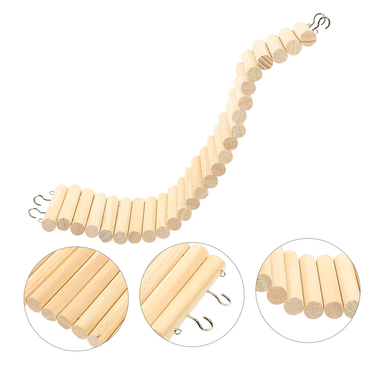 FUOYLOO Ladder Fence Wooden Suspension Bridge Guinea Pig Wooden Rat Bendable Ladder Hamster Wooden Ladder Climbing Ladder Climbing Toys Hedgehog Separating Fence Small Animals Ornaments
