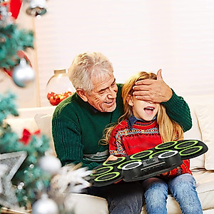 Electronic Drum Set, 9 Drum Pads, Roll up Electric Drum Set with Headphone Jack, Built-in Dual Speaker, Drum Stick, Foot Pedals, Best Gift for Christmas Holiday Birthday