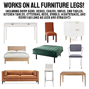 Goods4U Beige 4" Furniture Risers with Adjustable Screw Clamp | Easily Attaches to Legs with Diameter 0.8"-1.6" | Helps Posture, Back & Neck, Carpal Tunnel | Buy Now and “Level Up” Your Life!