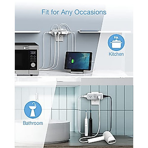 Multi Plug Outlet Splitter, TESSAN 5 AC Surge Protector Outlet Extender with 3 USB Wall Charger, Multiple Plug Expander for Home Office Dorm Room Essentials