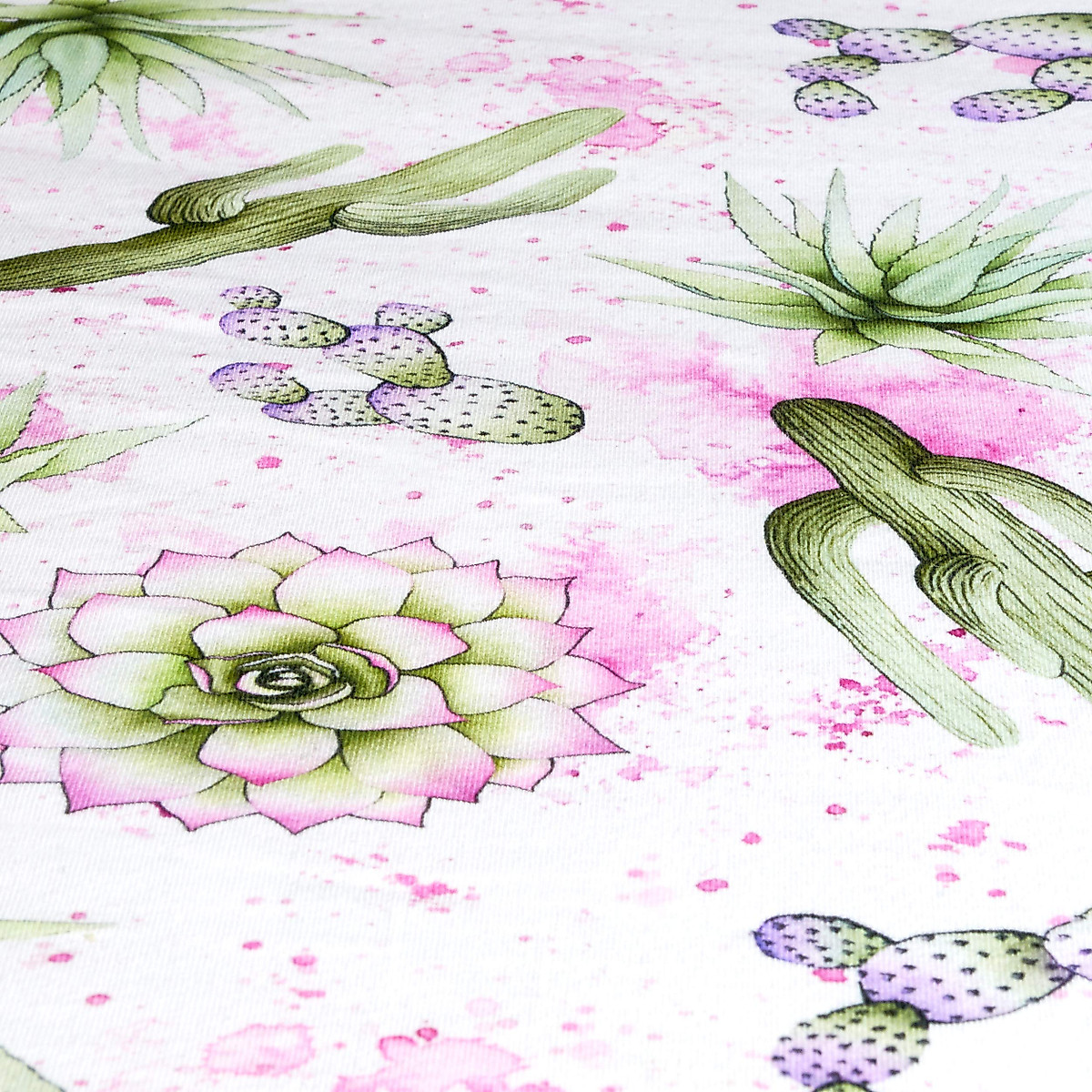 Watercolor Cactus Nursery Decor Set - 1 Crib Sheet, 2 Changing Pad Covers, 1 Minky Baby Blanket