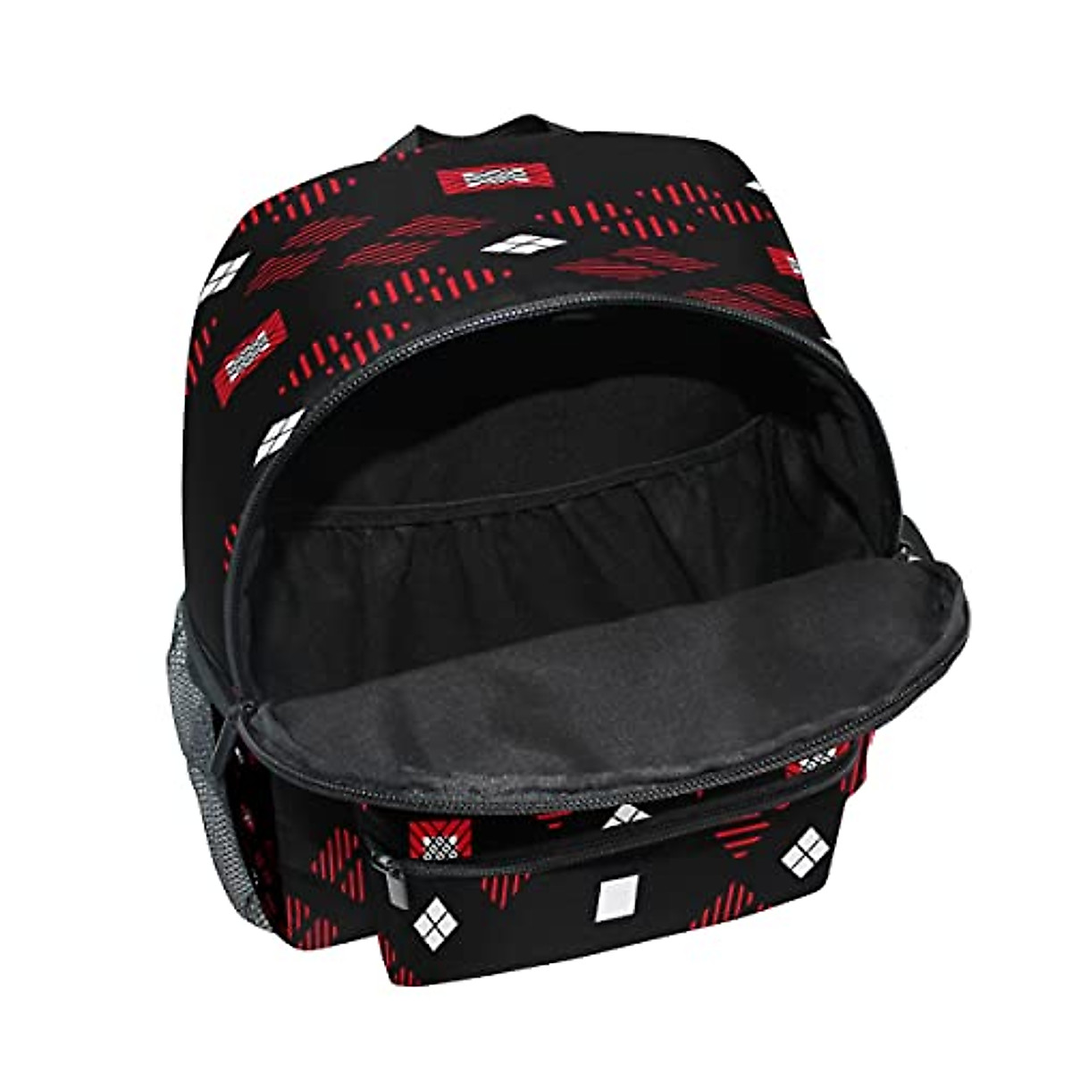 Diagonal Checkered Red Black Backpack Kids Backpack for Boys and Girls Toddler Backpack Waterproof Preschool