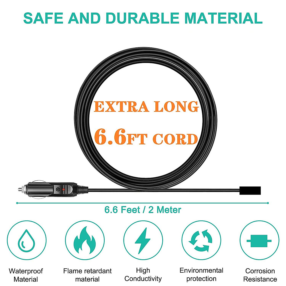 MJPOWER 12V/24V Car Charger Cable for Jackery Explorer 700 Plus /1000 Plus /2000 Plus /3000 Pro Portable Power Station Jackery E700 Plus E2000 Plus E1000Plus E3000 Pro Solar Generator DC Power Cord