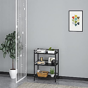 GHQME Metal Standing Bookshelf Space Saver, Storage Tower Rack for Kitchen Bathroom, Storage Shelving Unit Organizer, Outdoor Flower Stand Storage Rack Shelves Bookcase for Home Office