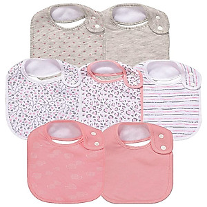 Gelisite 7 Pack Baby Cotton Absorbent Bibs for Drooling Teething
