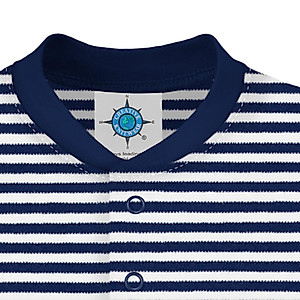 Creative Knitwear Villanova University Wildcats Striped Newborn Footed Baby Romper, Navy, 6-9 Months