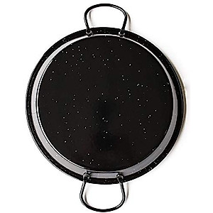 Vaello Campos Enamelled Steel Paella Pan, 38 cm, 38cm, Black