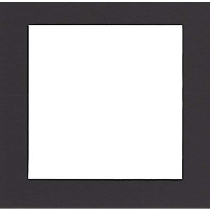16x16 Square Black Picture Mats with White Core Bevel Cut for 12x12 Pictures