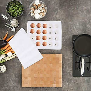 DOITOOL 4pcs Egg Tray Containers with Lids Egg Rack for Refrigerator Foam Eggs Fridge Containers Cardboard Egg Carton Refrigerator Egg Holder Egg Organizer Pearl Cotton Tough White Bracket